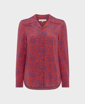 REALLY WILD CLOTHING Arabella Silk Collar Blouse In Liberty Print
