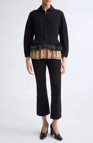 ASHLYN Roya Ruffle Trim Jacket - Black