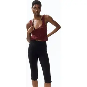 H&M Crochet-look Top - Dark Rust Red