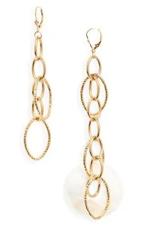 HOUSE OF OLIA Xochis 14k -filled Mother-of-pearl Drop Earrings - Gold