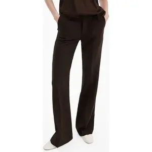 Mango Mid Rise Flare Pants With Pressed Creases