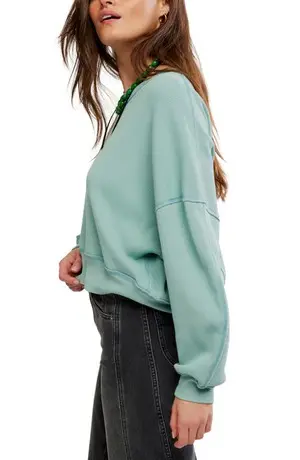 Free People Skyline Waffle Long Sleeve T-shirt - Aqua