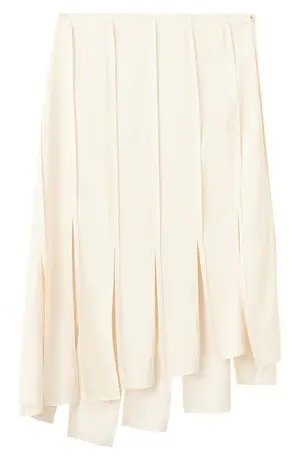 Mango Pleated Asymmetrical Midi Skirt - Sand