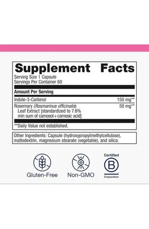 METAGENICS Indole-3-carbinol Hormone Balance Antioxidant Supplement 60 Capsules