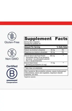 METAGENICS Sulforaclear Advanced Detox Antioxidant Support Supplement 60 Capsules