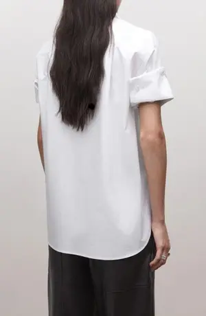 Mango Three-quarter Sleeve Cotton Button-front Shirt