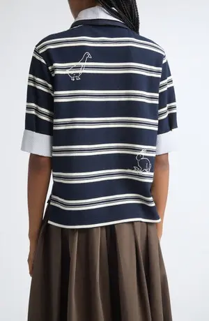 Sea Mina Double Layer Polo Top