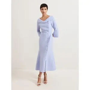 PHASE EIGHT Sienna Asymmetric Collar Midi Tux Dress