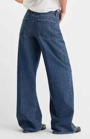 Good American Vintage Low Slung Baggy Wide Leg Jeans - Trace