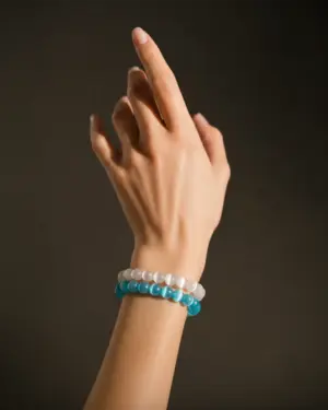 SEREE Manifest Intuition Cat's Eye Beaded Bracelet