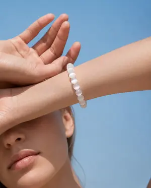 SEREE Manifest Intuition Cat's Eye Beaded Bracelet