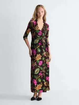 Diane Von Furstenberg Abigail Maxi Embellished Wrap Dress