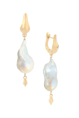 ASTOR & ORION Naya Baroque Pearl Earrings - Gold