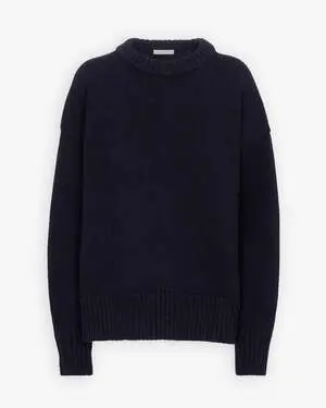 THE ROW Ophelia Navy Wool Cashmere Sweater
