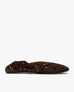 Alaïa Vienne Perforated Suede Flats