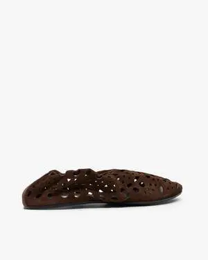 Alaïa Vienne Perforated Suede Flats