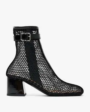 Alaïa Patent Mesh 55 Ankle Boots - Black