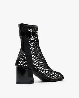 Alaïa Patent Mesh 55 Ankle Boots - Black