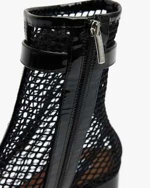 Alaïa Patent Mesh 55 Ankle Boots - Black
