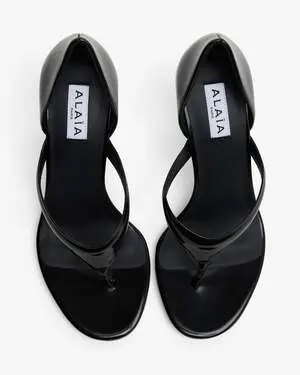 Alaïa Infradito Thong Sandals - Black