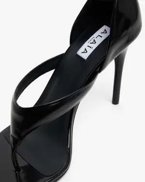 Alaïa Infradito Thong Sandals - Black