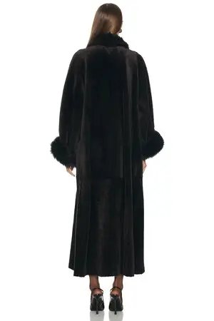 Nour Hammour Sima Grand Shearling Coat - Rich Brown