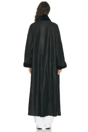 Nour Hammour Dorian Shearling Coat - Black