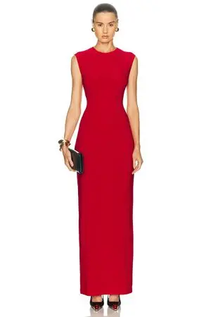 Norma Kamali X Lifestyle Sleeveless Long Dress In Red