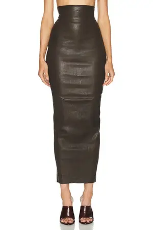 Rick Owens Dirt Pillar Skirt In Chocolate - Grease