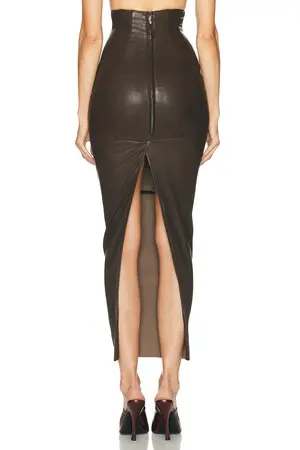 Rick Owens Dirt Pillar Skirt In Chocolate