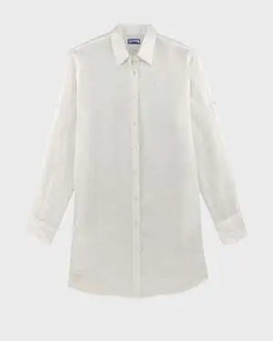 Vilebrequin Linen Shirt Dress Solid Shirt Dress Fragance - White