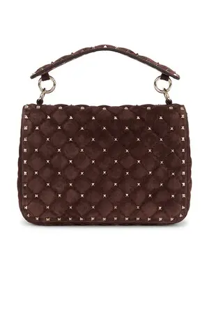 Valentino Garavani Rockstud Spike Medium Shoulder Bag - Ebony Brown