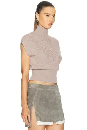 Rick Owens Short Sleeve Turtleneck Sweater