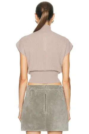 Rick Owens Short Sleeve Turtleneck Sweater