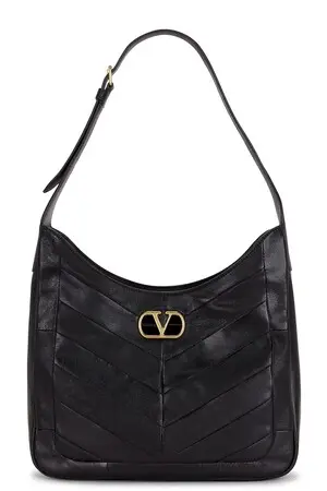 Valentino Garavani Loise Medium Hobo Bag In Black - Nero