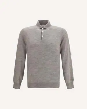Brunello Cucinelli Virgin Wool Polo Sweater