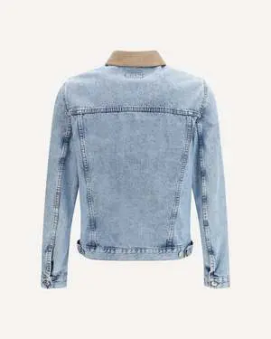 Brunello Cucinelli Denim Jacket With Suede Collar