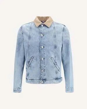 Brunello Cucinelli Denim Jacket With Suede Collar