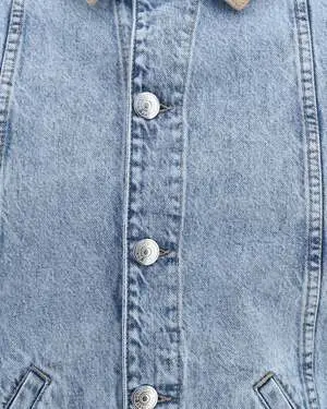Brunello Cucinelli Denim Jacket With Suede Collar