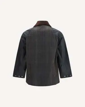 Barbour Waxed Jacket With Patchwork Detailing