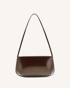 FANE Bra Brushed Leather Shoulder Bag - Brown