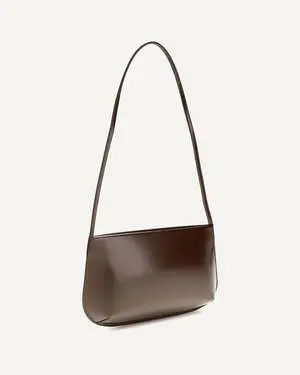FANE Bra Brushed Leather Shoulder Bag - Brown