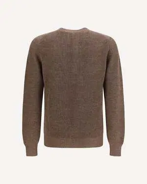 Brunello Cucinelli Cotton And Linen Henley Sweater