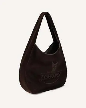 Loewe Suede Calfskin Hobo Shoulder Bag - Brown