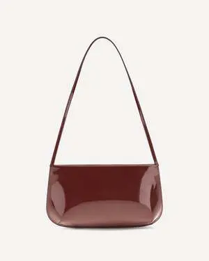 FANE Bra Brushed Leather Shoulder Bag - Bordeaux