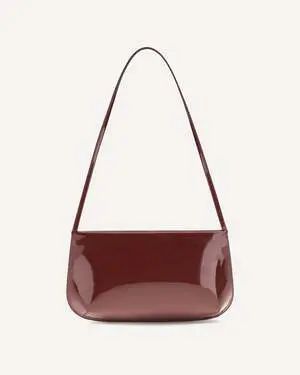 FANE Bra Brushed Leather Shoulder Bag - Bordeaux