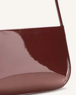 FANE Bra Brushed Leather Shoulder Bag - Bordeaux