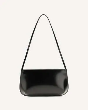 FANE Bra Brushed Leather Shoulder Bag - Black