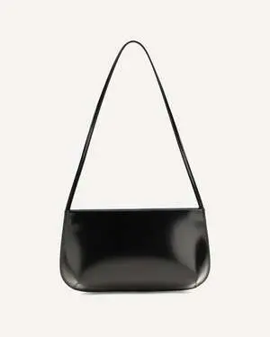 FANE Bra Brushed Leather Shoulder Bag - Black