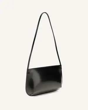 FANE Bra Brushed Leather Shoulder Bag - Black